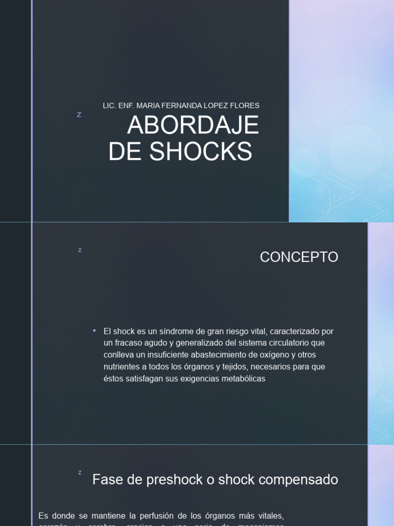 Abordaje de Shocks | PDF | Choque (circulatorio) | Emergencias Médicas
