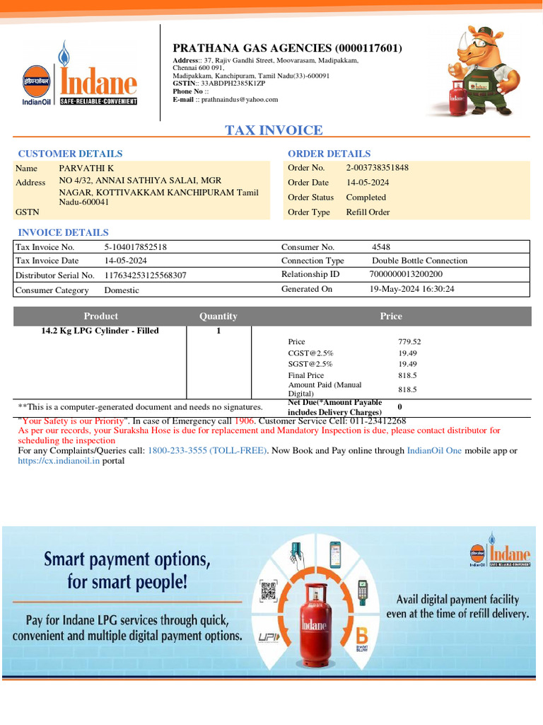 Invoice (9) (1) (1) | Download Free PDF | Liquefied Petroleum Gas ...