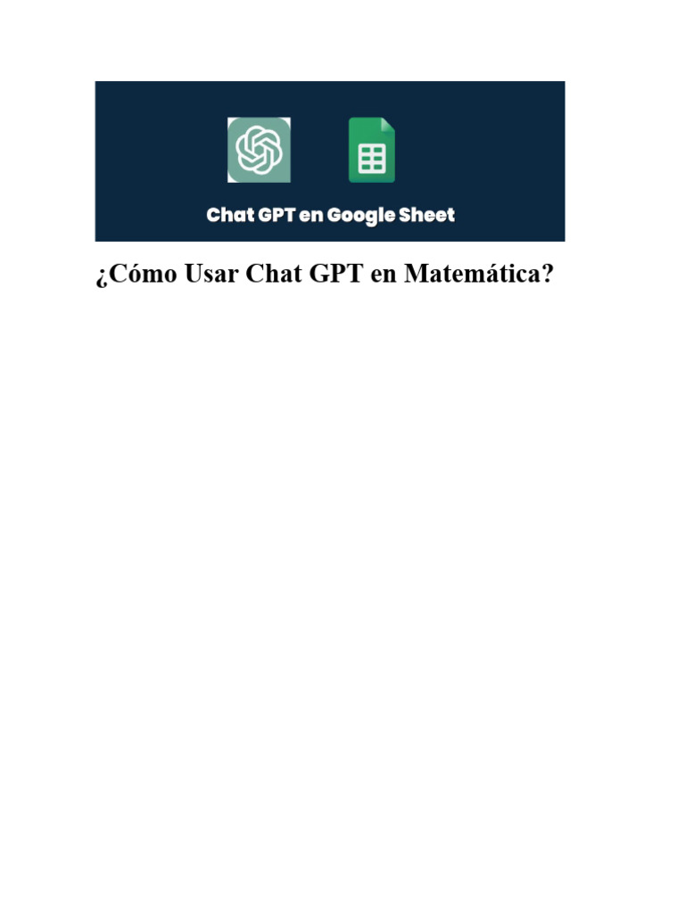 Cómo Usar Chat GPT en Matemática | PDF | Computadoras