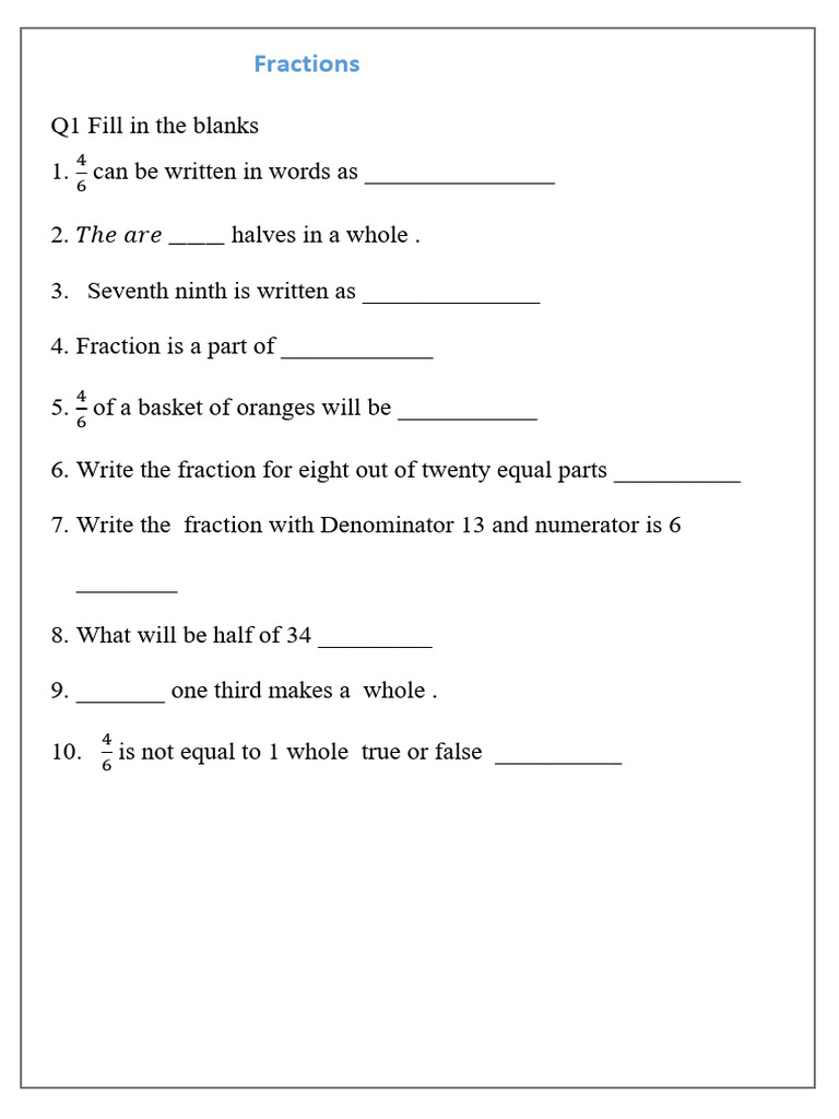 Fraction | PDF | Mathematical Notation | Lexicology