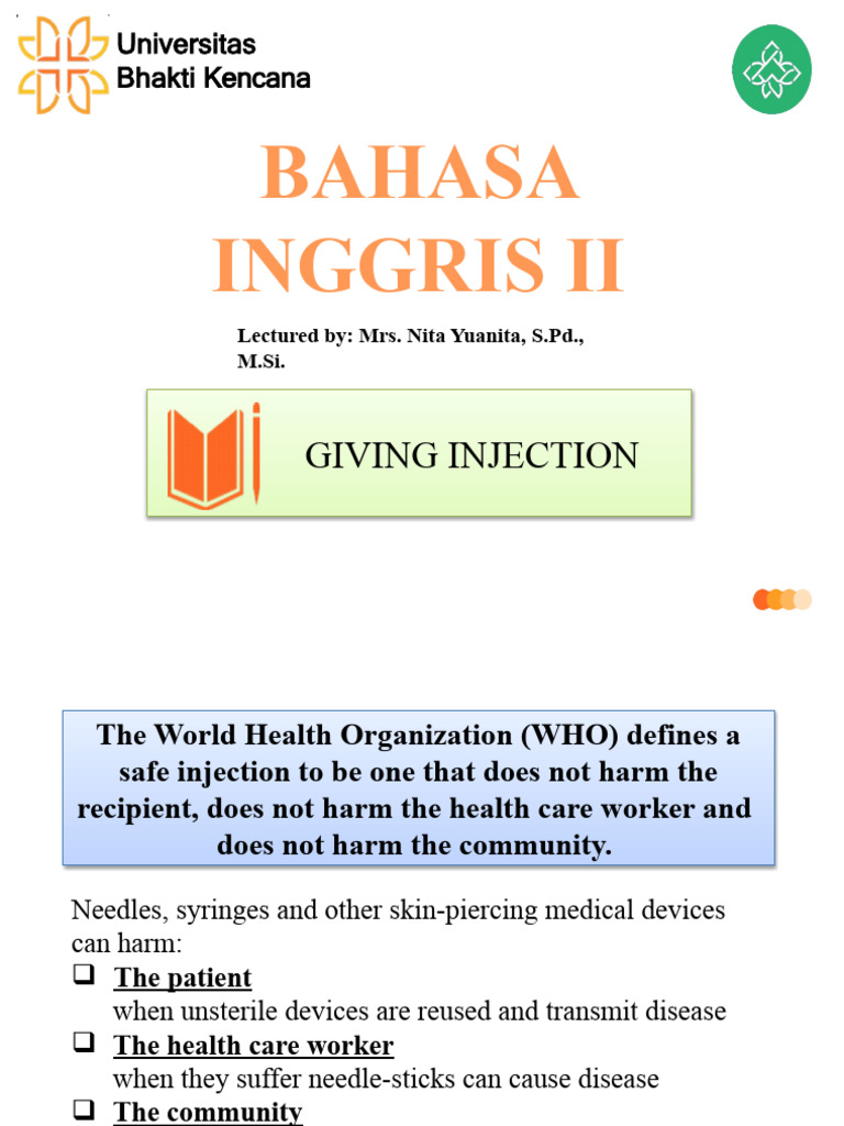 8 Giving Injection | PDF | Intravenous Therapy | Injection (Medicine)