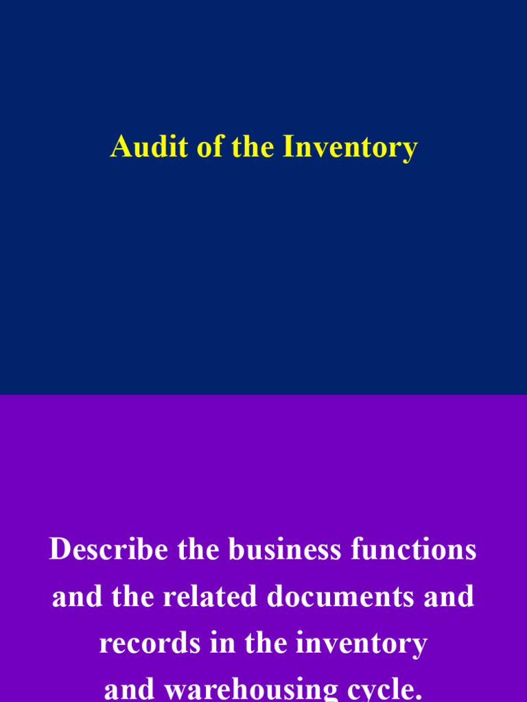 Pertemuan Ke 13 Audit Persediaan | PDF | Inventory | Audit