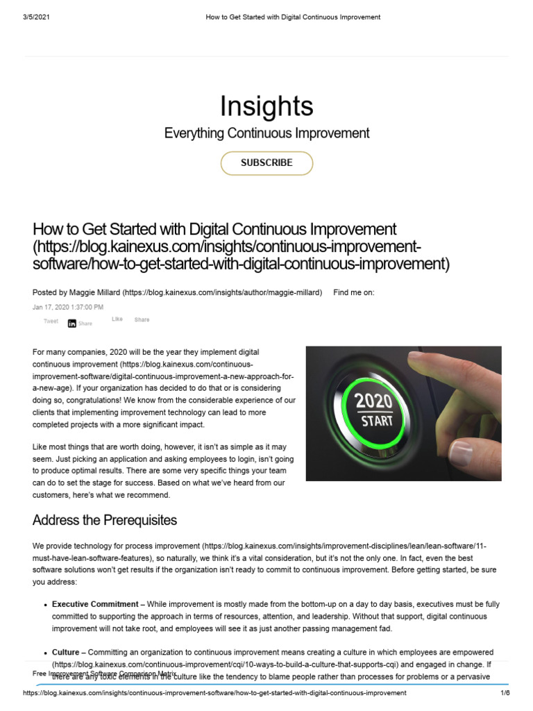 How To Get Started With Digital Continuous Improvement | PDF ...