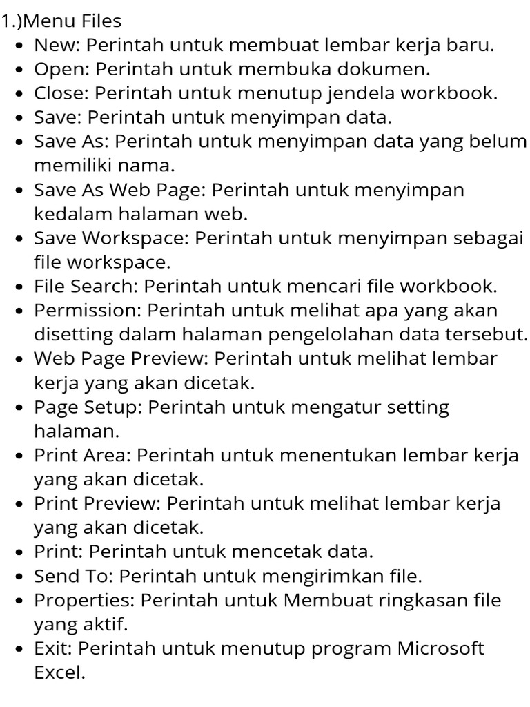 Menu Utama dalam Microsoft Excel | PDF | Komputer