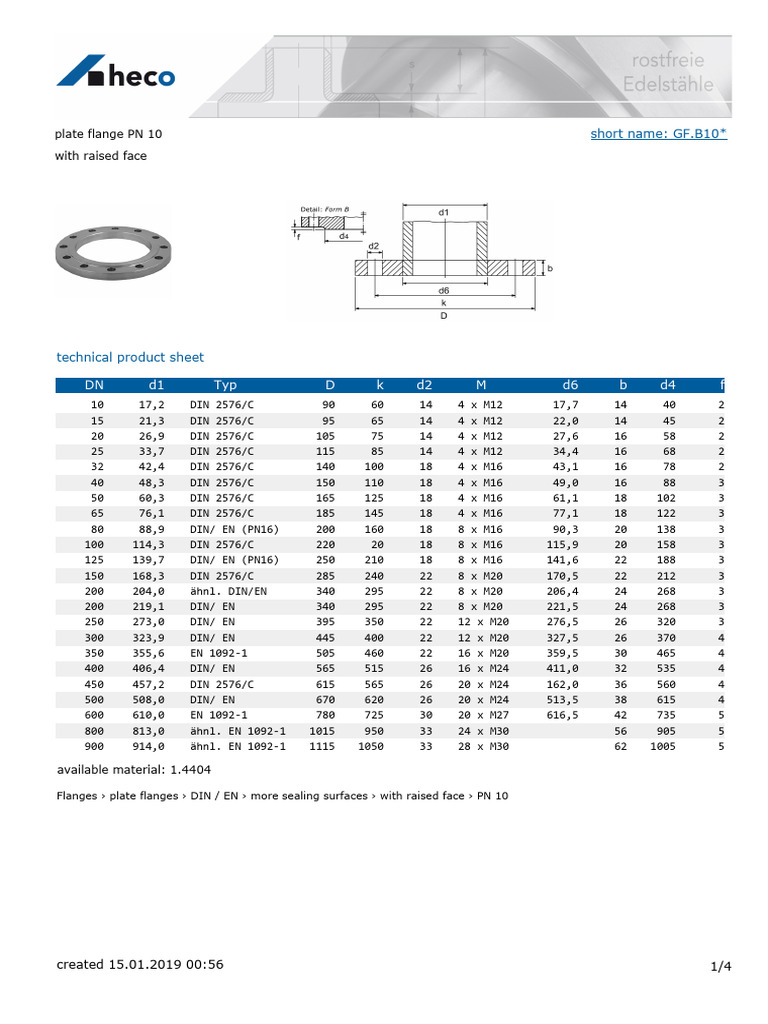 Flange PN10 | PDF | Pipe (Fluid Conveyance) | Plumbing