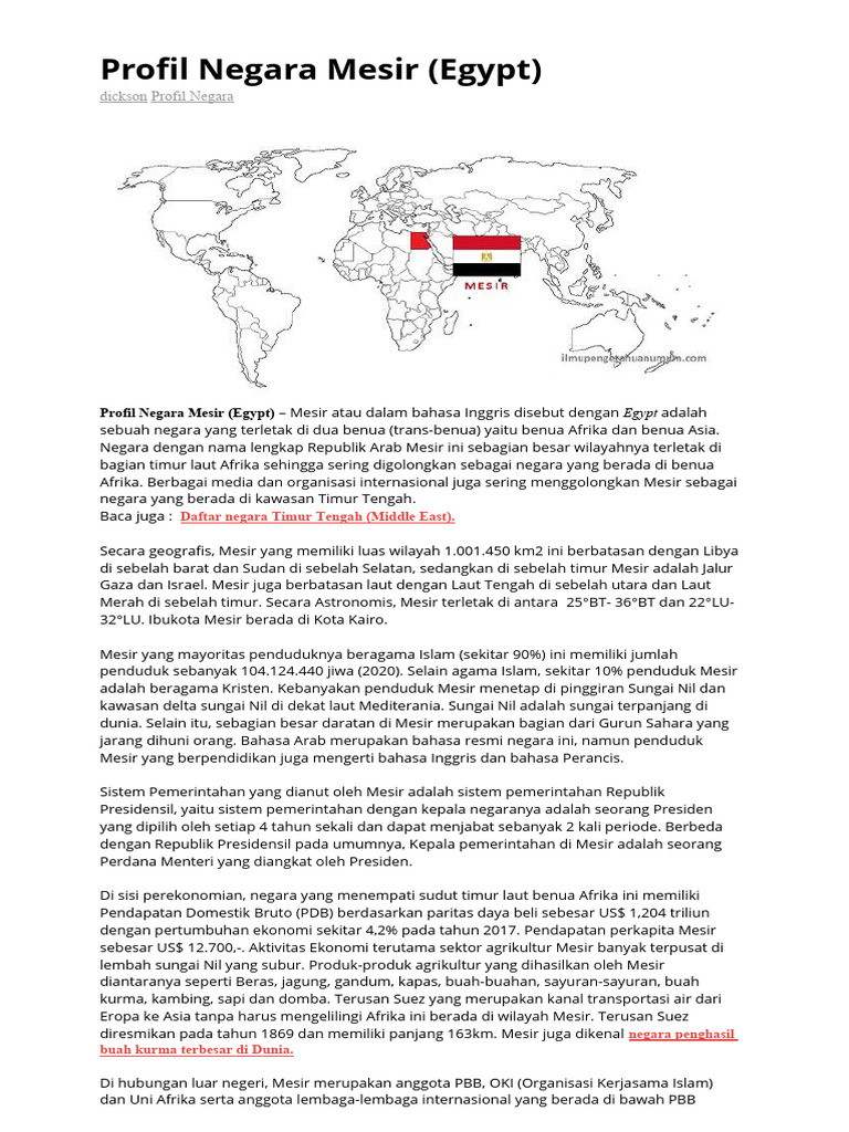 Profil Negara Mesir | PDF