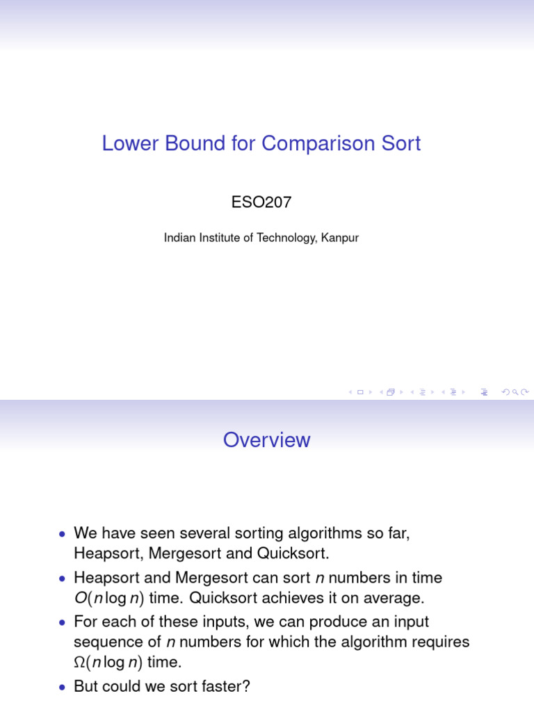 Comparison-Sort-Lower-Bound | PDF | Algorithms | Theoretical Computer Science