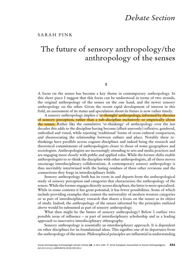 Débat1 Futur de L'anthropo Sens | PDF | Anthropology | Interdisciplinarity