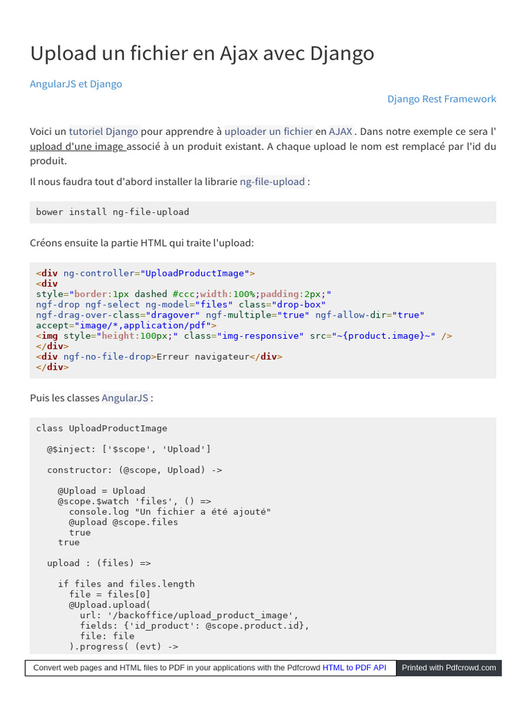 Django AJAX File Upload Tutorial | PDF | Html | Software Development