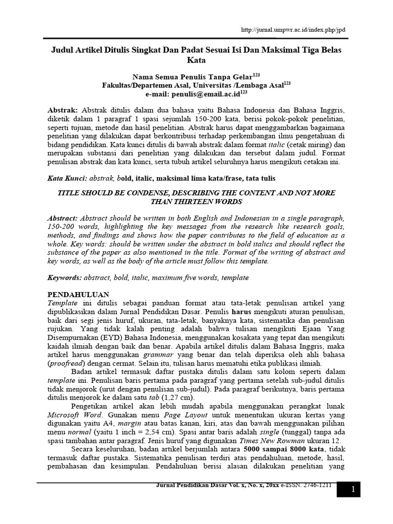 Template JPD - Rev 2021 | PDF