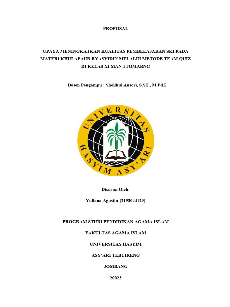 Proposal UAS Yuliana Agustin - 219 | PDF | Kesehatan Holistik