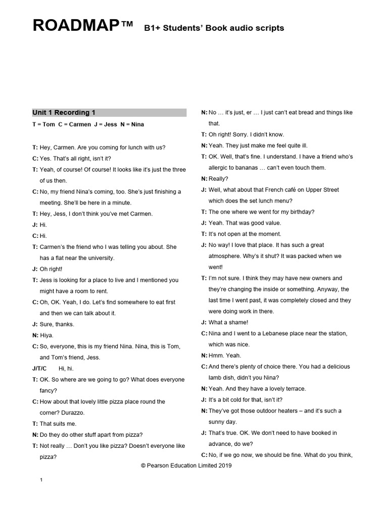 RM B1P SB Scripts | PDF | Shift Work