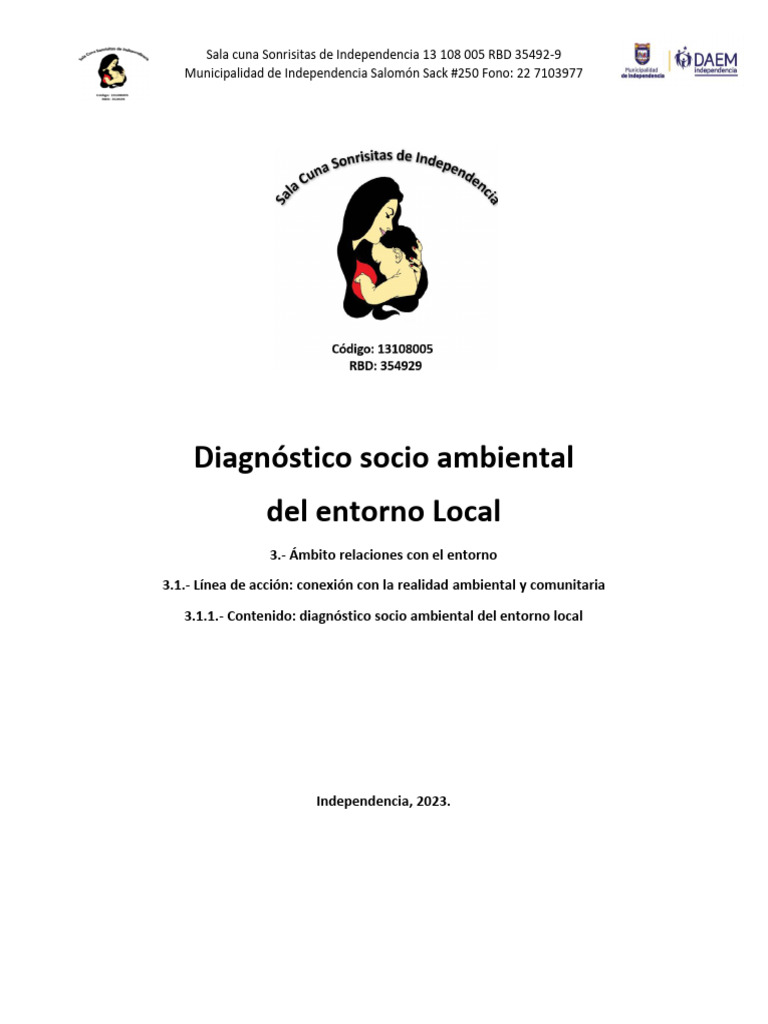 Diagnóstico Socioambiental Sala Cuna | PDF | Residuos | Entorno natural