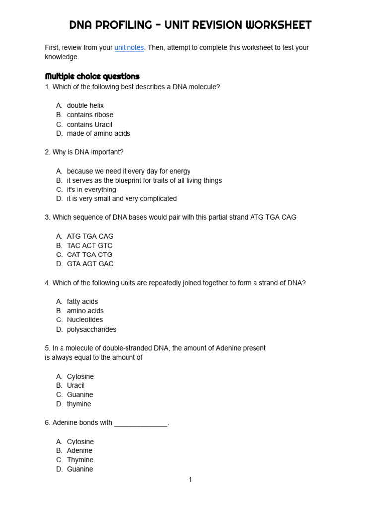 DNA PROFILING Practice | PDF | Dna | Agarose Gel Electrophoresis