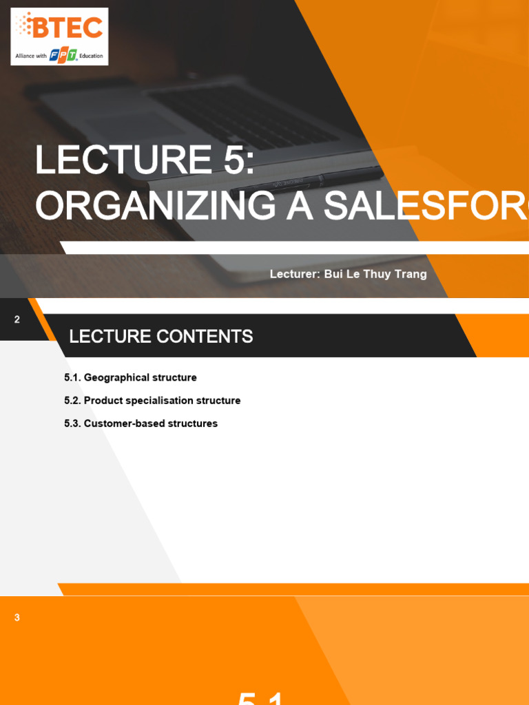 LM Lecture 5 - Organising A Salesforce | PDF | Sales