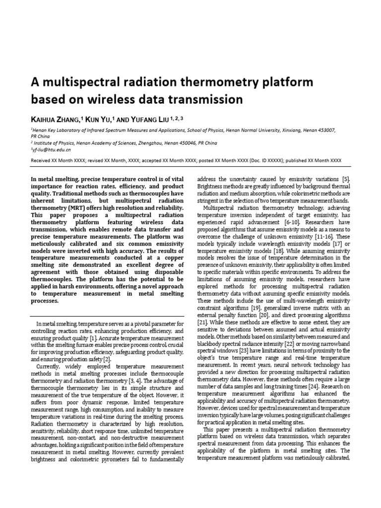 Radiation Thermometry | PDF | Optical Fiber | Temperature