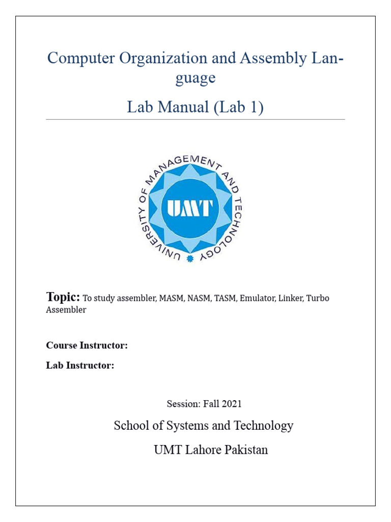COAL Lab 1 | PDF | Assembly Language | Computer Hardware COAL Lab 1 | PDF | Assembly Language | Computer Hardware