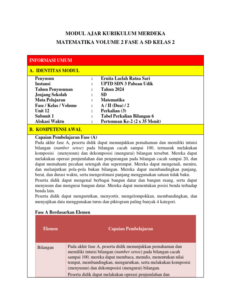 Modul Ajar Kurikulum Merdeka | PDF
