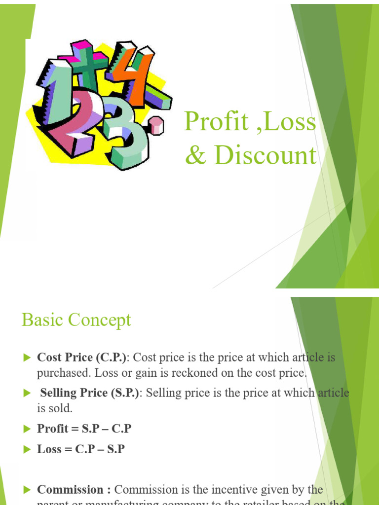 Profit, Loss and Discount | PDF | Discounting | Profit (Economics)