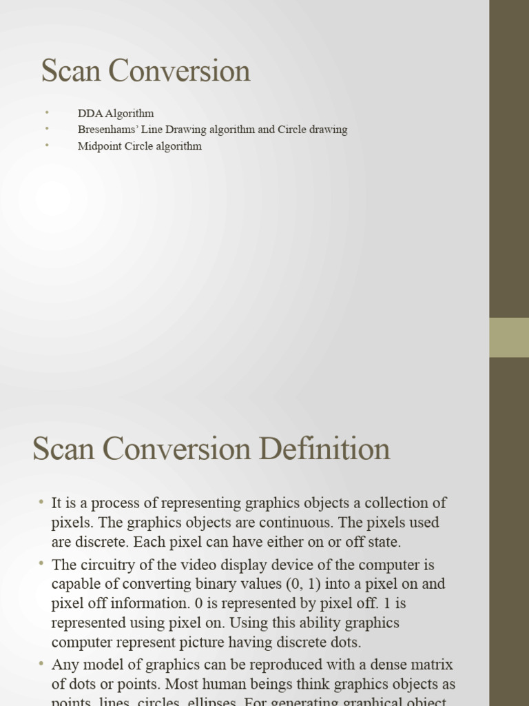 Ch. 2 Scan Conversion | PDF | Pixel | Ellipse