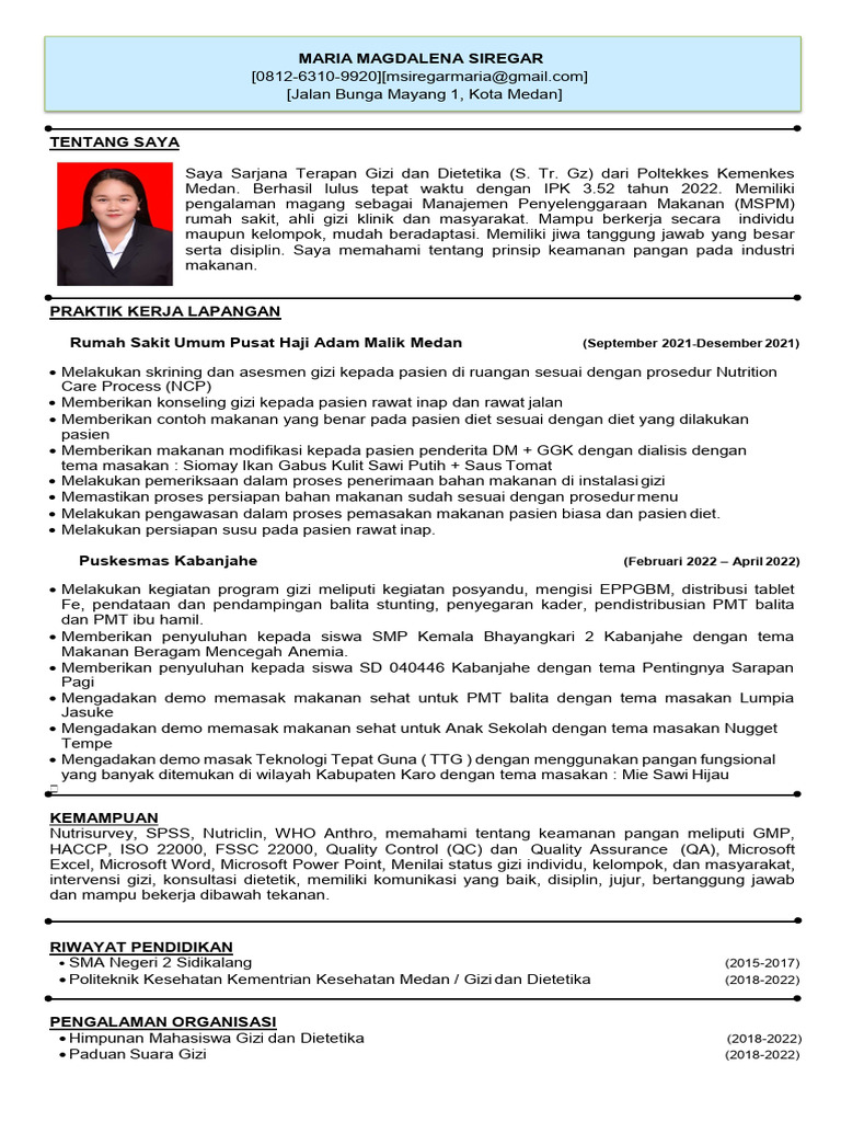 CV Maria Magdalena | PDF