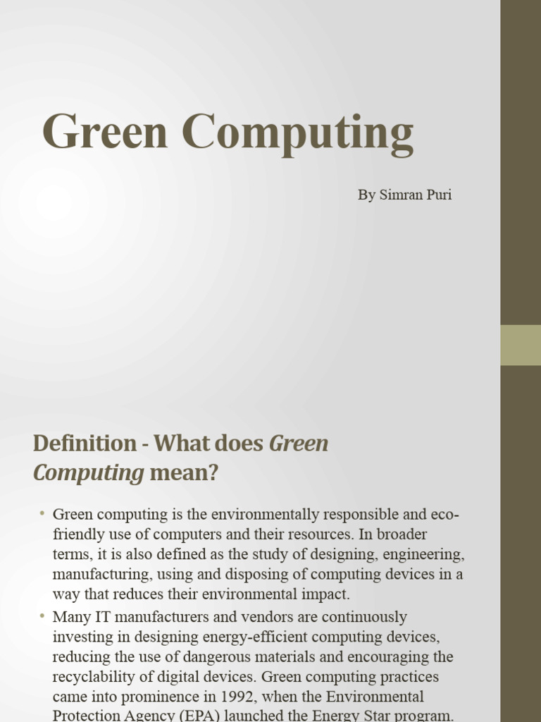 Ch.1 Introduction of Green Computing | PDF | Carbon Footprint ...