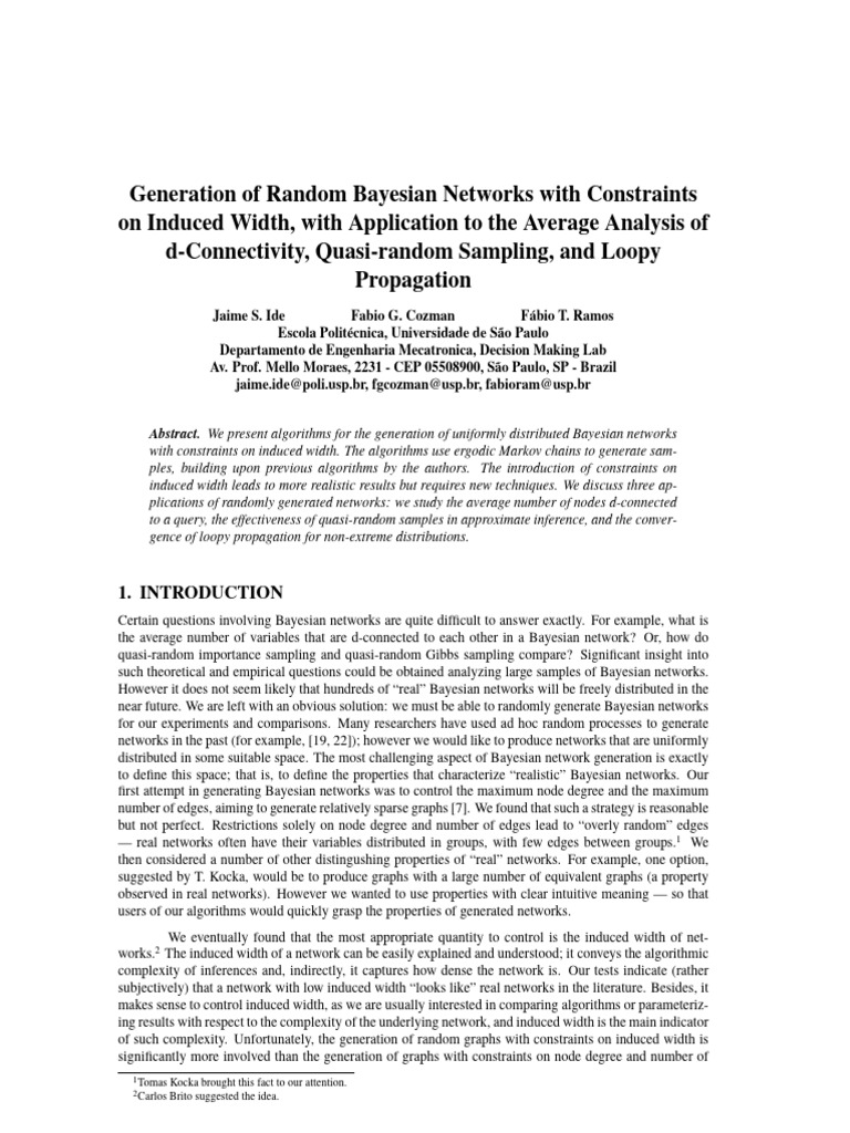 IdeCozman TR2003 quasiMC | PDF | Markov Chain | Bayesian Network