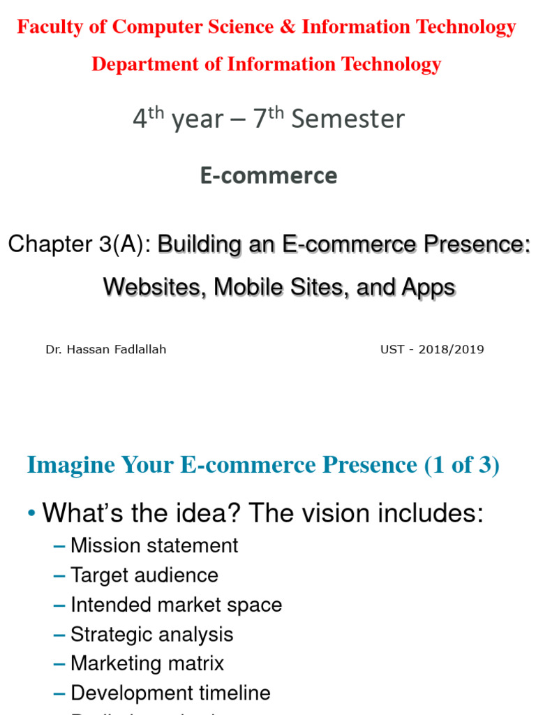 Ch.3A Building An E Commerce Presence 1 | PDF | System | Databases