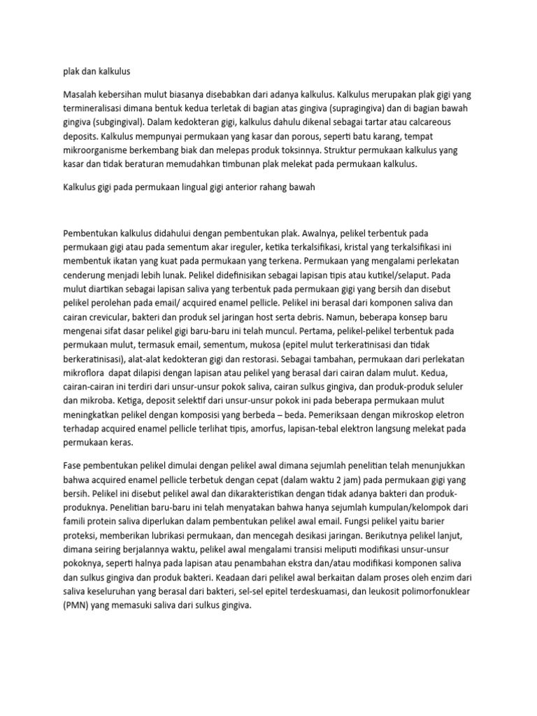 Plak Dan Kalkulus | PDF | Kesehatan Holistik | Sains & Matematika