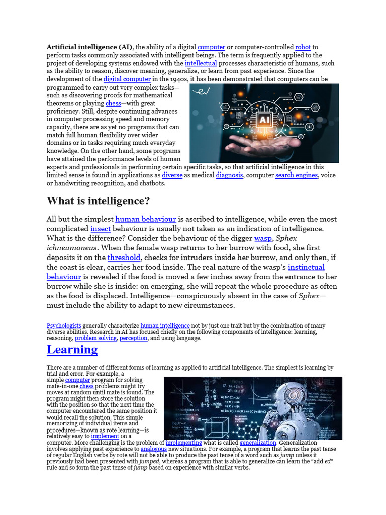 Artificial intelligence | Download Free PDF | Artificial Intelligence | Intelligence (AI ...