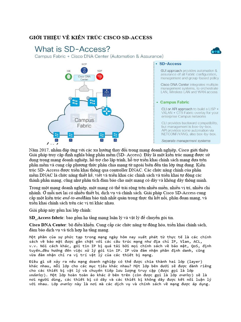 2.GIỚI THIỆU VỀ KIẾN TRÚC CISCO SD_access | PDF