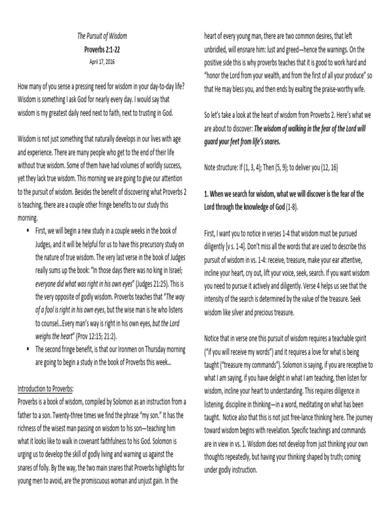 Proverbs 2 | PDF | Wisdom | Book Of Proverbs