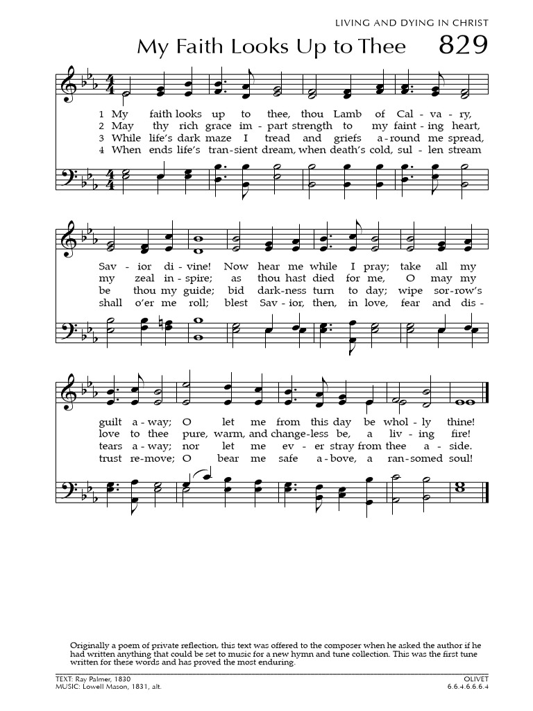 829-My Faith Looks Up To Thee | Download Free PDF | Hymns