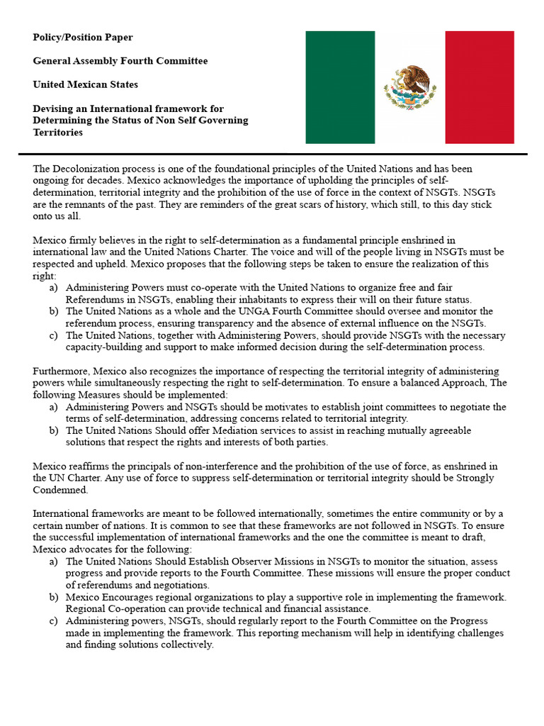 Policy-Position Paper - United Mexican States | PDF | United Nations ...