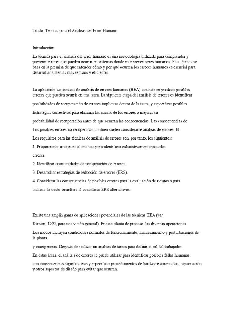 Tarea Error Humano | PDF | Conocimiento | Diseño