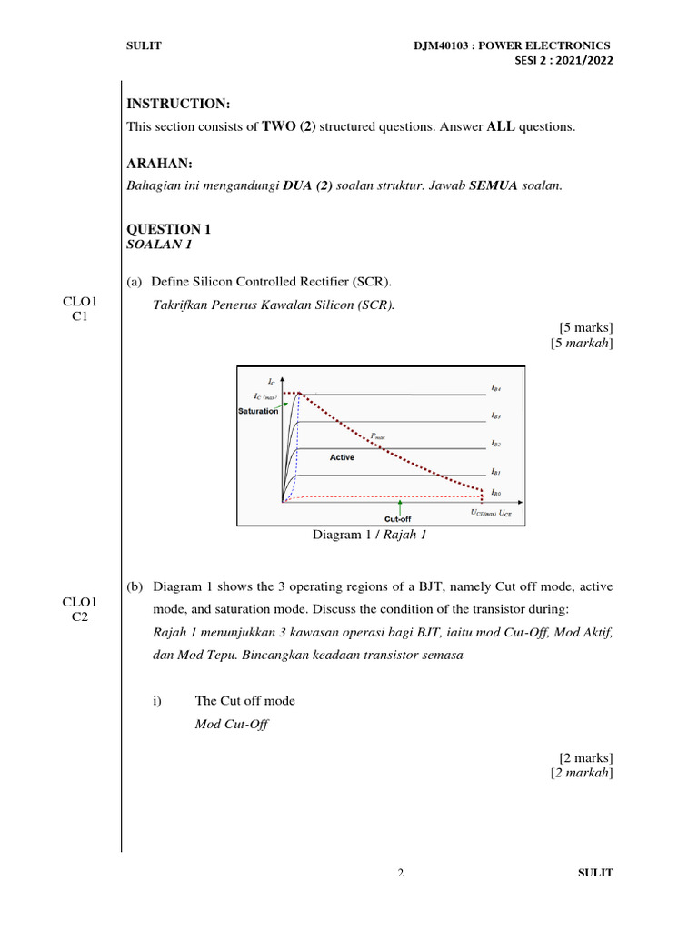 Sesi 2 20212022 - DJM40103 | PDF | Rectifier | Bipolar Junction Transistor