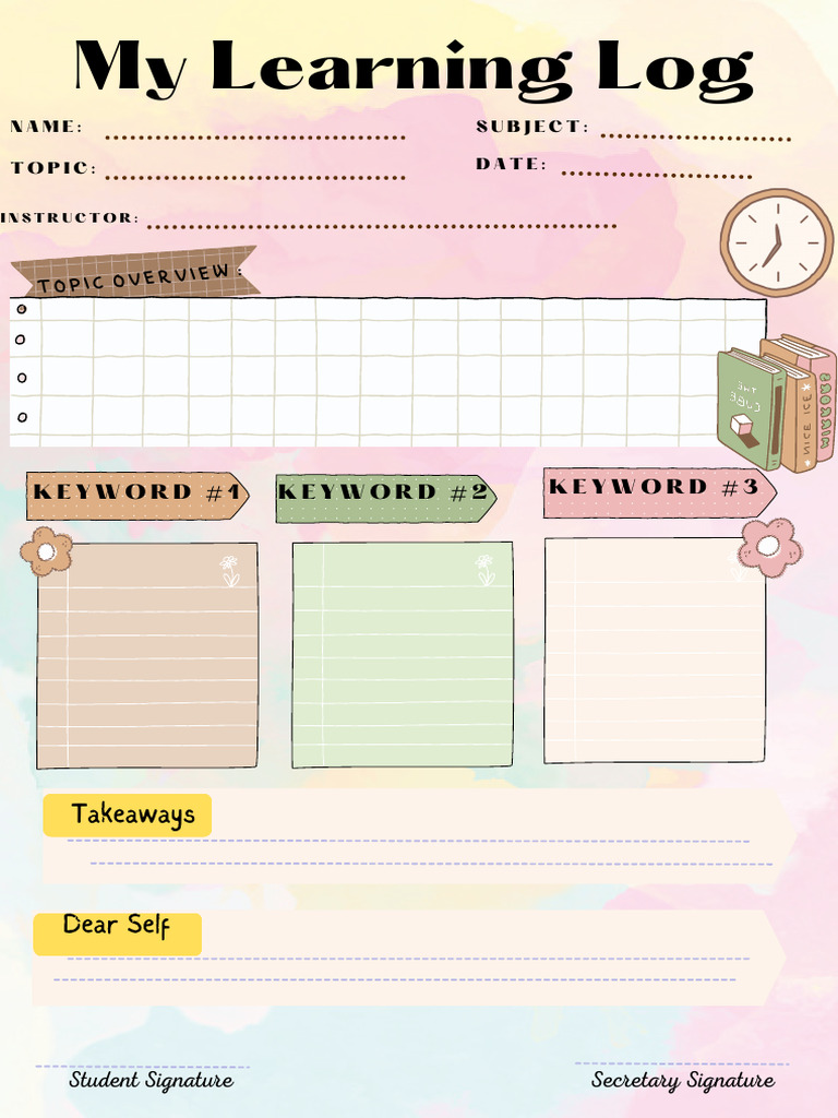 Learning Log Template Guide | PDF | Career & Growth | Language Arts & Discipline