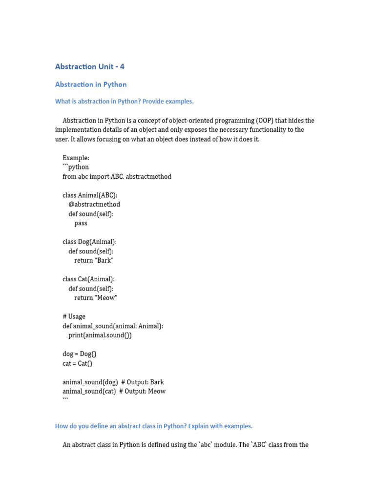 Abstraction_in_Python | PDF | Class (Computer Programming) | Method ... Abstraction_in_Python | PDF | Class (Computer Programming) | Method ...