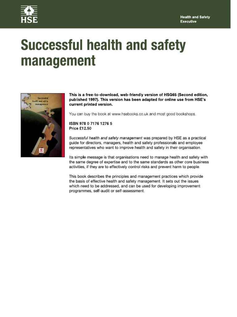 Successful Health and Safety Management HSG65 | PDF