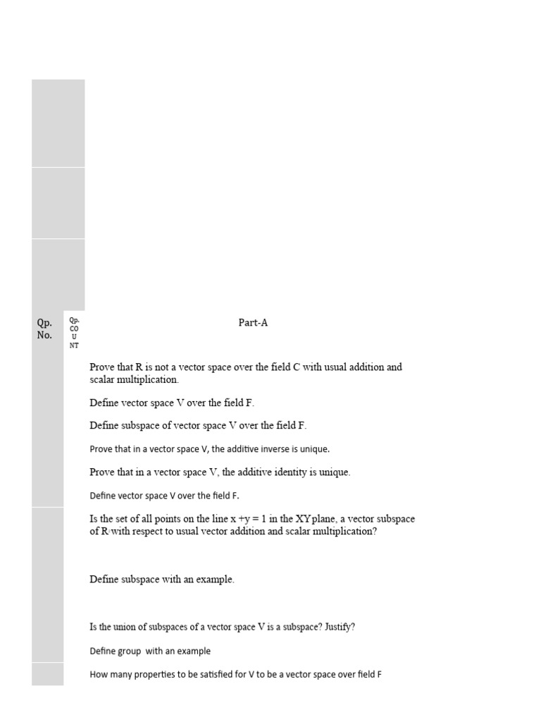 Imp Questions Final Pdf Linear Subspace Eigenvalues And Eigenvectors