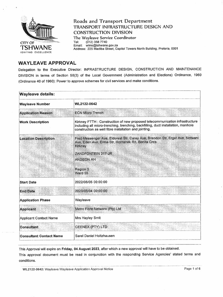 Kirkney Wl2122-0642 Wayleave Approved - 1ce2dac4 | PDF