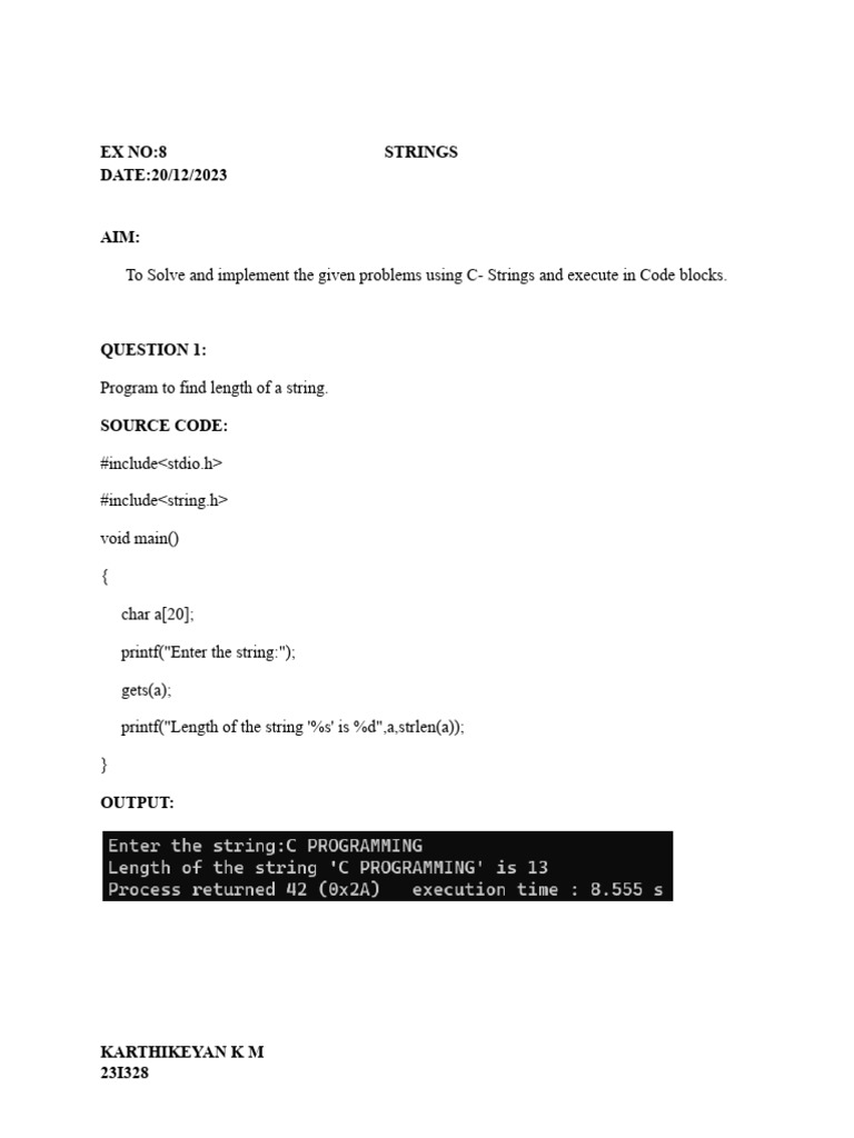 Vipin Lab Report | PDF | String (Computer Science) | Letter Case