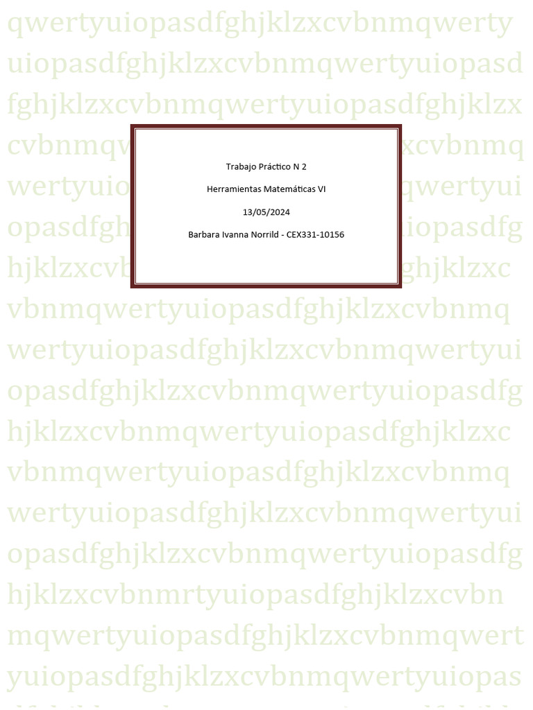 TP2 - MATEMATICA VI - APROBADO 100% | PDF | Matemáticas Aplicadas | Matemáticas