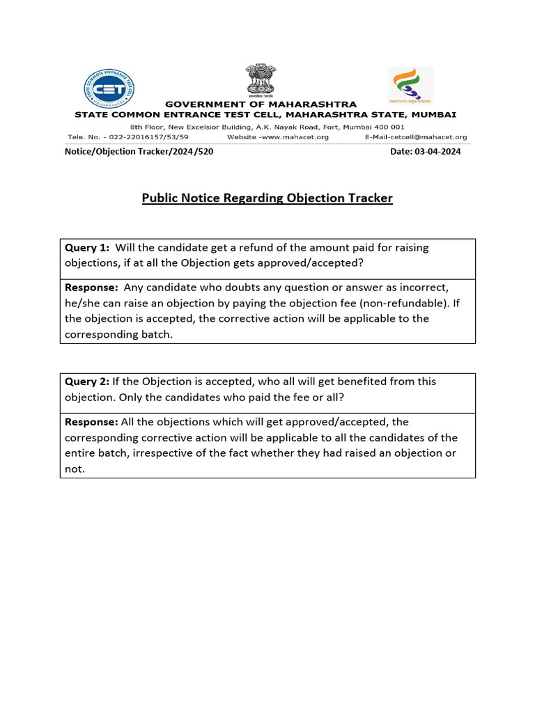 2024 Objection Tracker Guidelines | PDF | Career & Growth | Business