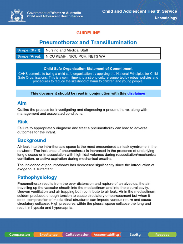 Pneumothorax and Transillumination | Download Free PDF | Clinical ...