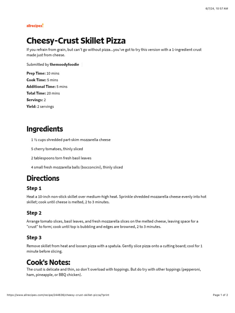 Skillet Pizza | PDF
