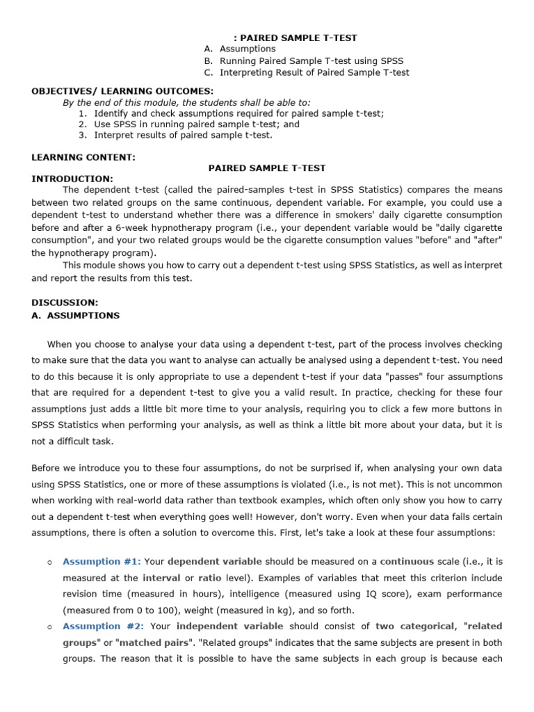 AEC 014 Module 15 | PDF | Student's T Test | Effect Size