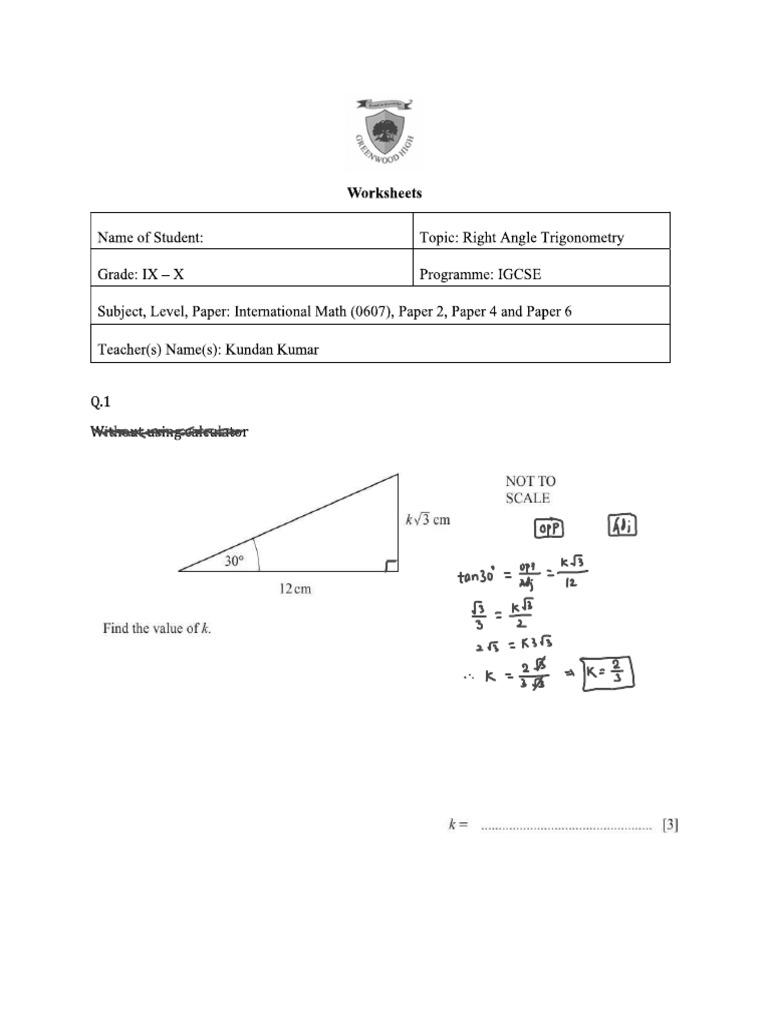 Day 1 Basic Trigonometry Pdf