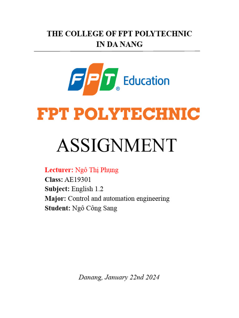 Ent1226 Assignment Ngocongsang PD1013034 | PDF | Clothing
