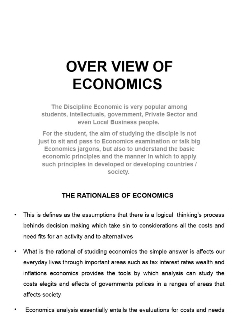 Overview of Economics and Its Importance | PDF | Economics | Macroeconomics